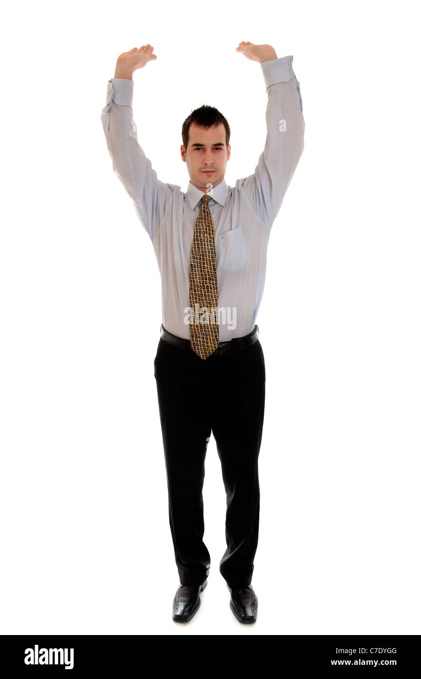 Isolated business man on white Stock Photo - Alamy