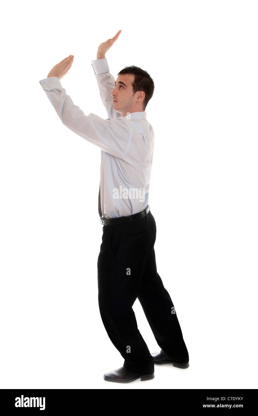 Isolated business man on white Stock Photo - Alamy