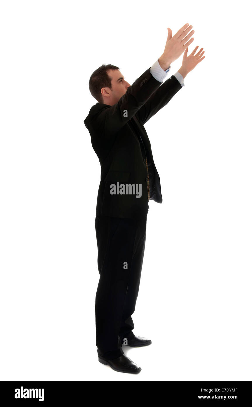 Isolated business man on white Stock Photo - Alamy