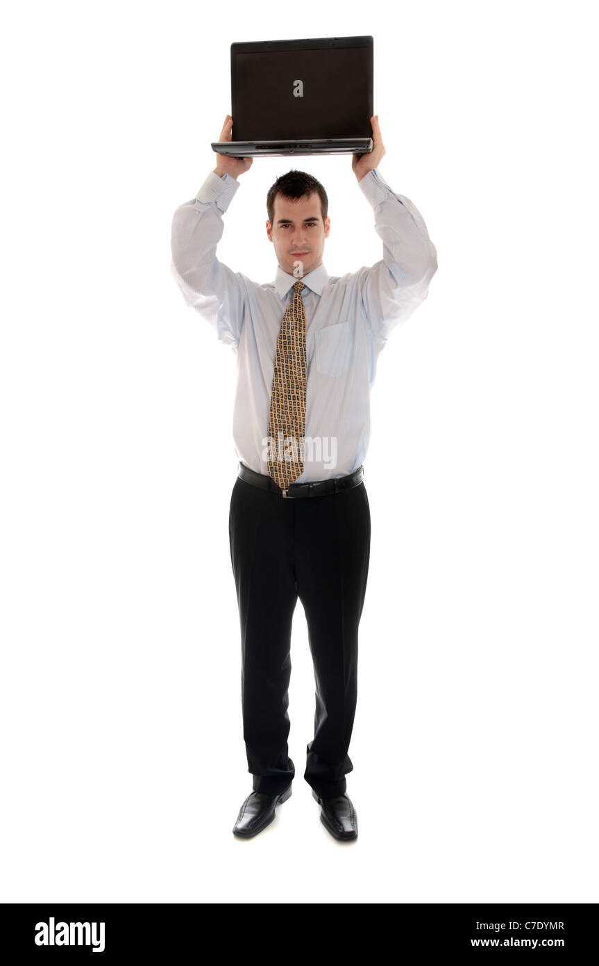 Young businessman working office laptop Cut Out Stock Images & Pictures ...