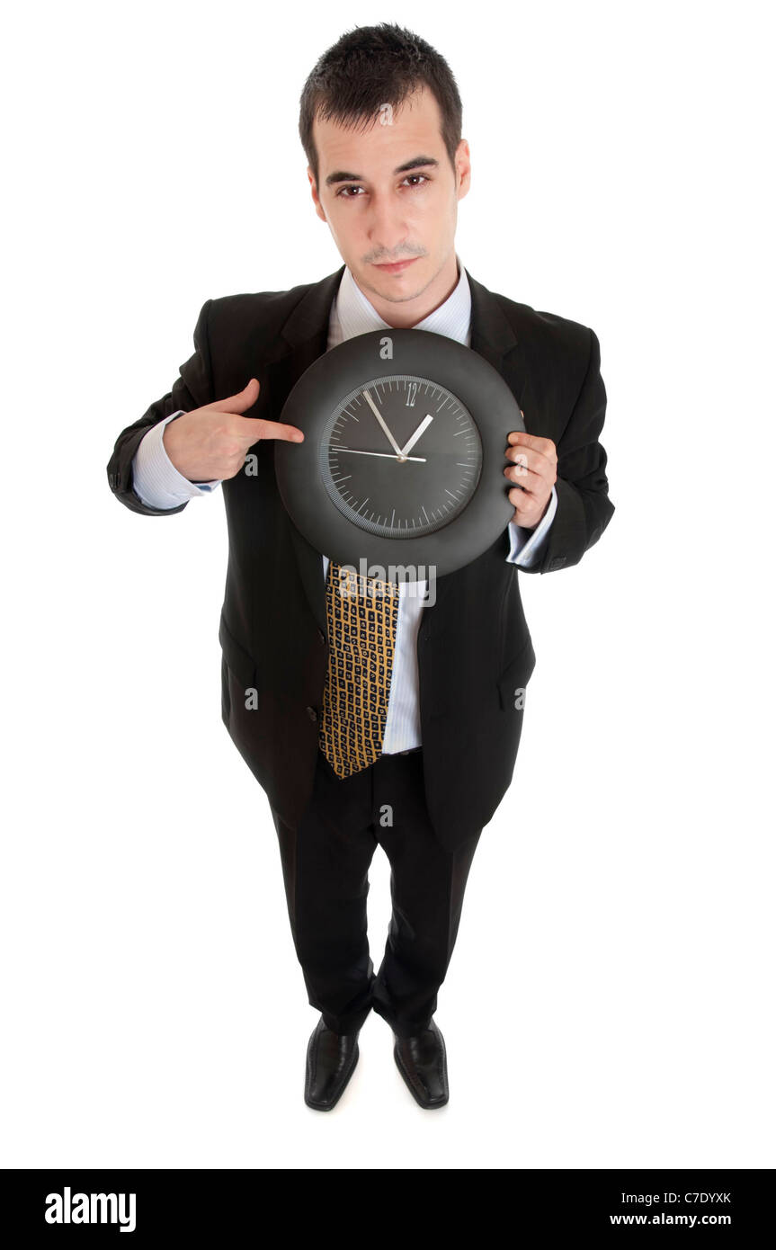 Clock man suit working Cut Out Stock Images & Pictures - Alamy
