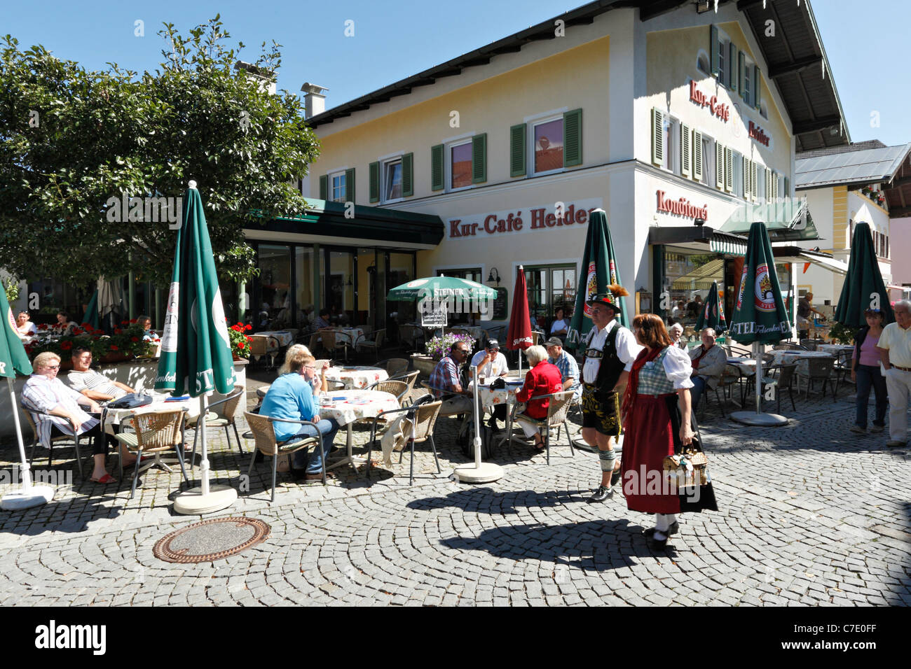 Street Cafe, Prien Upper Bavaria Germany Stock Photo - Alamy
