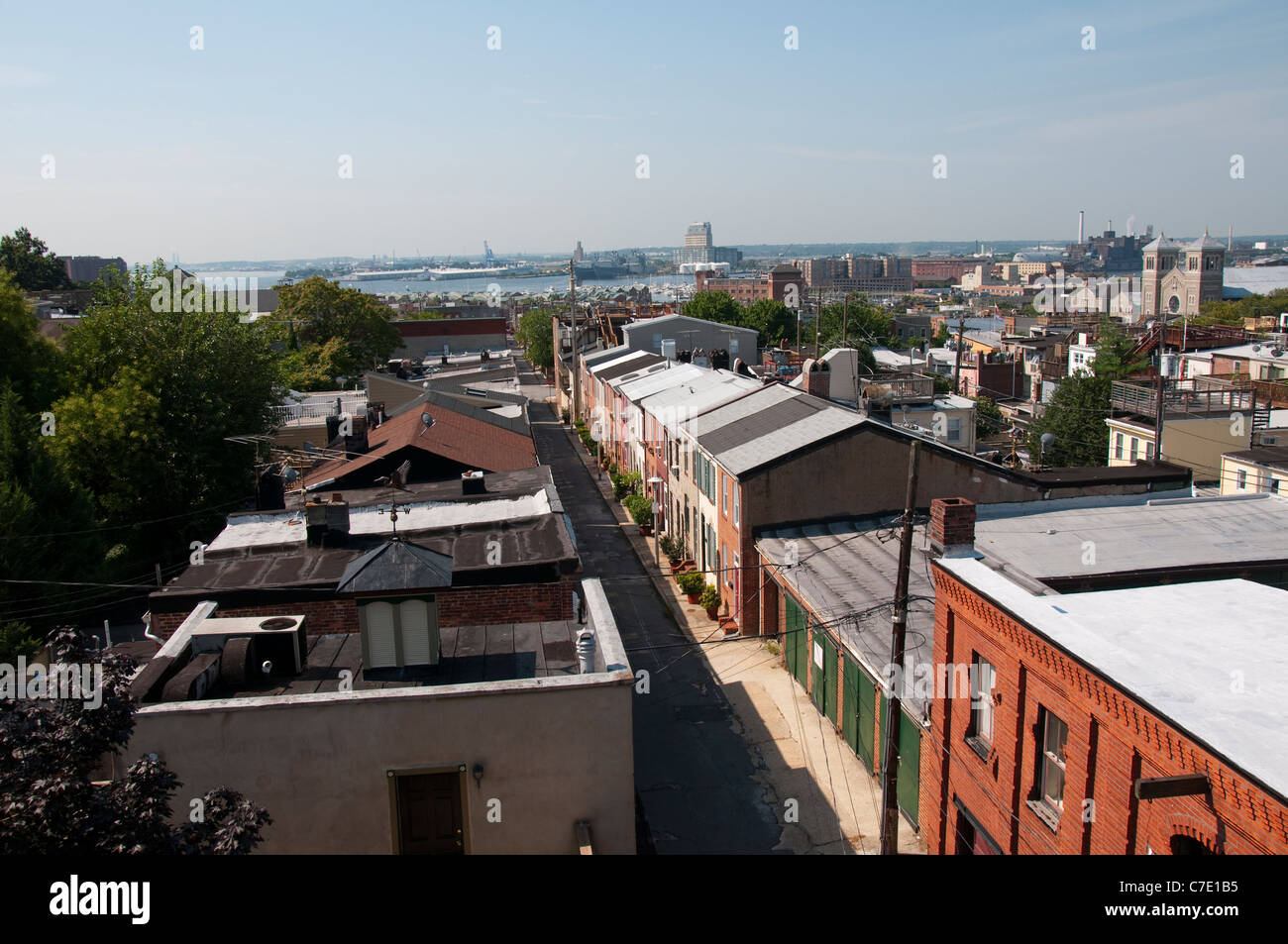 A view of Fells Point and the Inner Harbor area from a house in ...