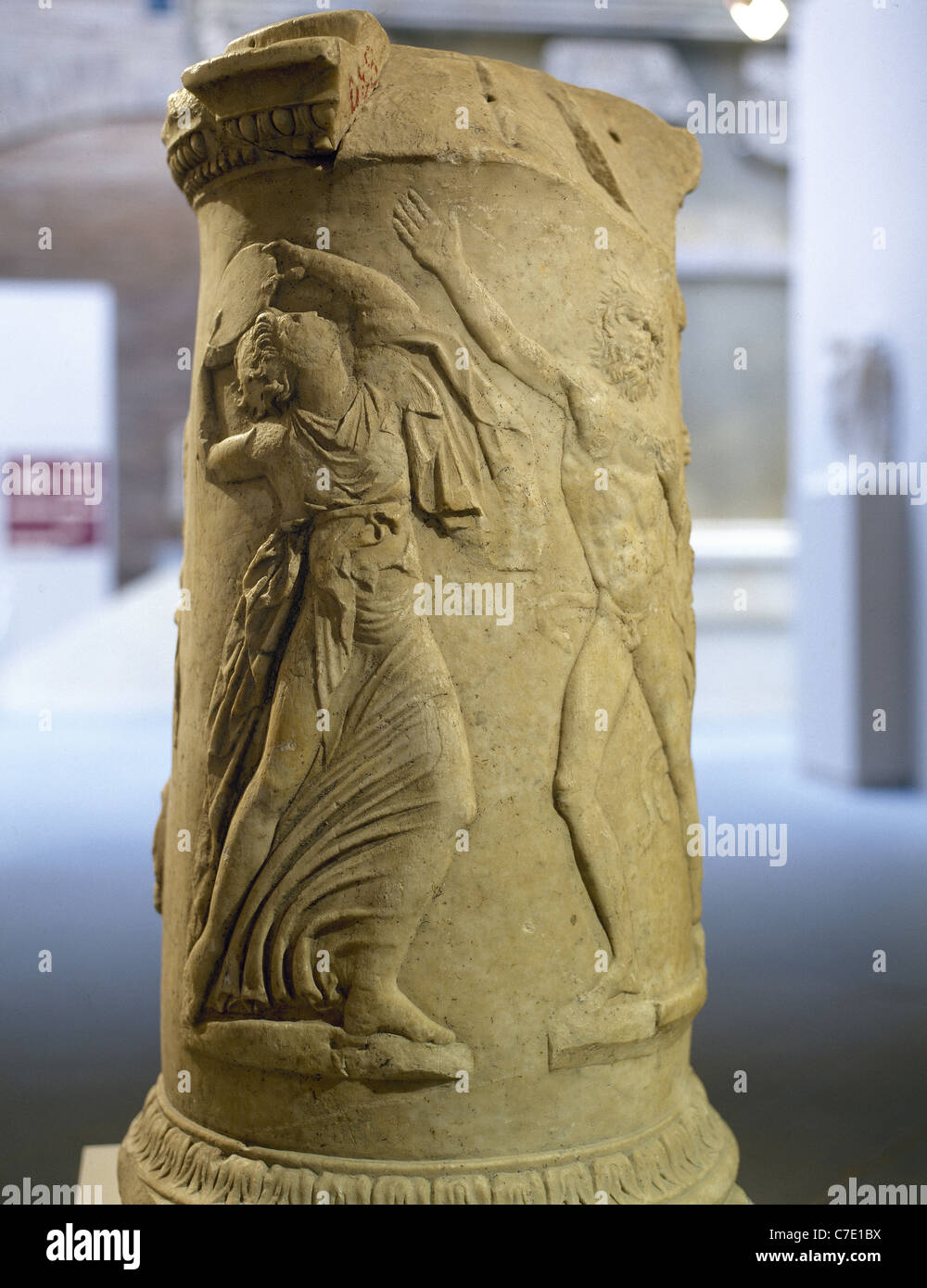 Maenad and Satyr dancing. Circular Altar. Pulpitum of the Italica ...