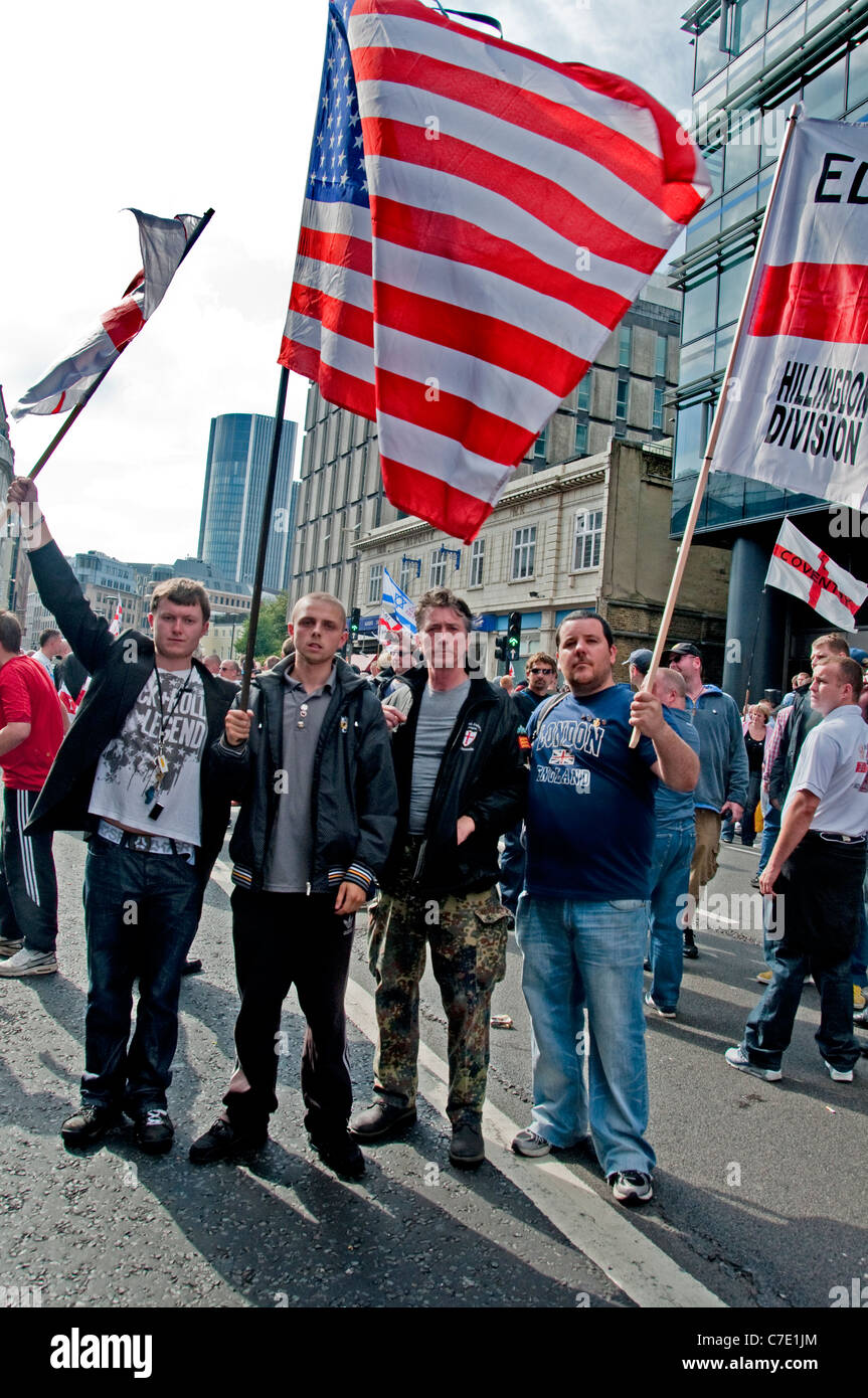 English Defence League EDL march through Tower Hamlets London East End ...
