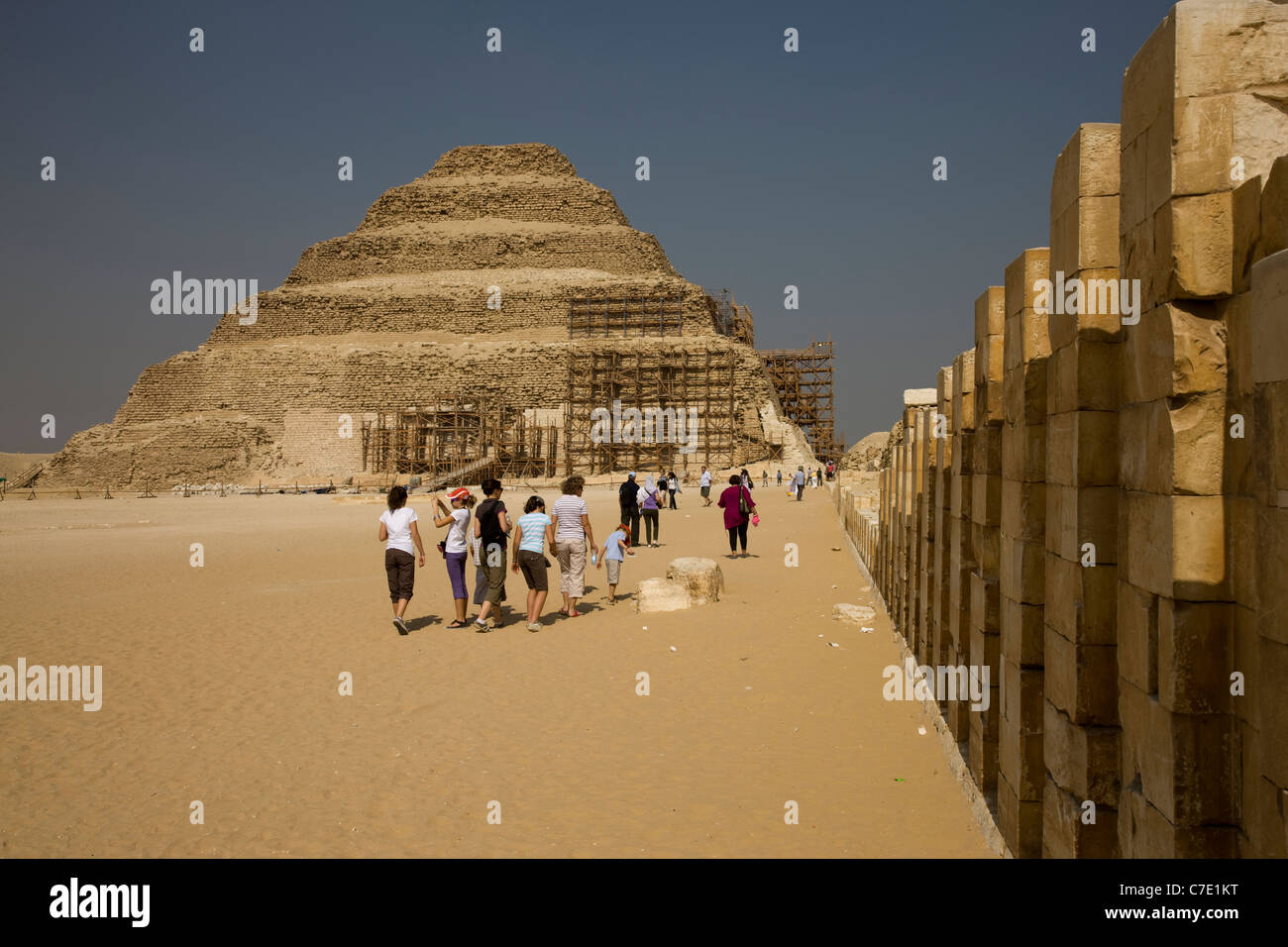 The step pyramid of King Zoser in Saqqara Stock Photo - Alamy