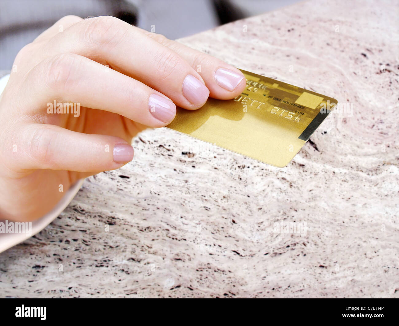 Female hand with credit card Stock Photo - Alamy