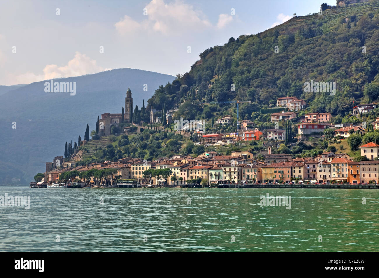 Morcote is an idyllic village, situated on the Lago di Lugano Stock ...