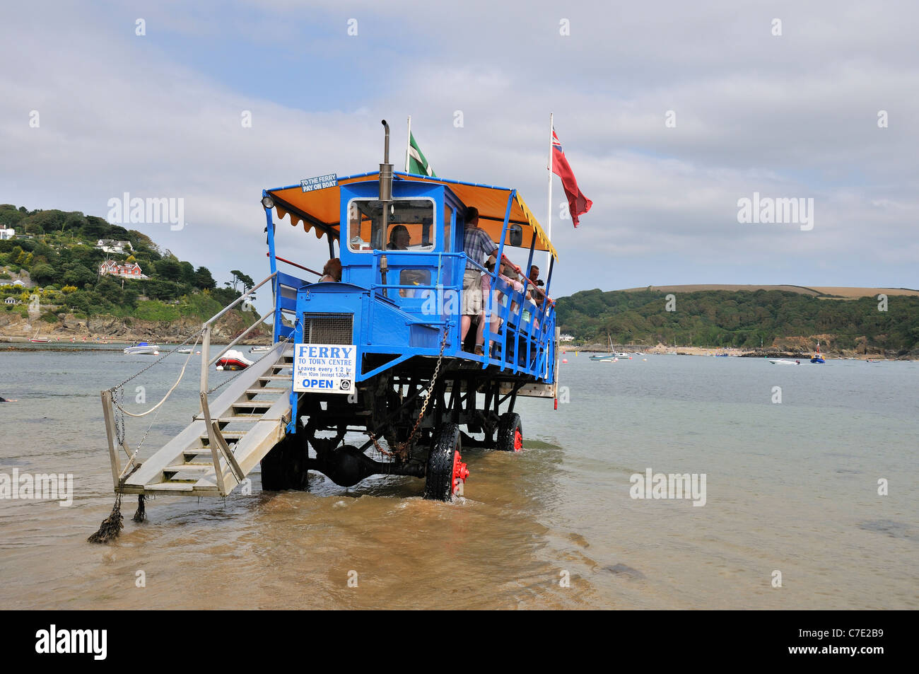 South Sands Ferry 'Sea Tractor' going in to the sea to meet the South ...