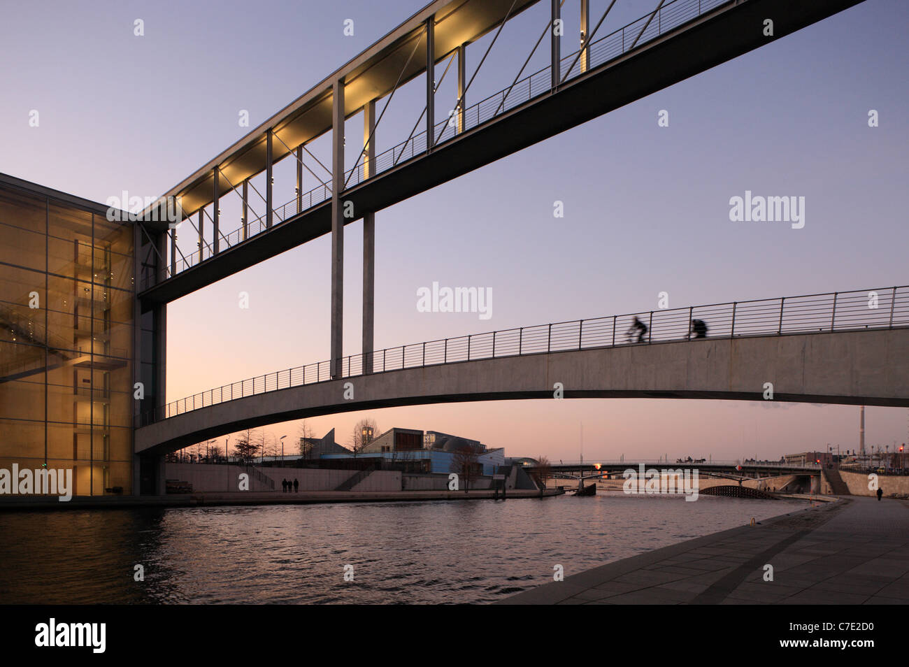 Upper and lower pedestrian bridge, Berlin, Germany Stock Photo - Alamy