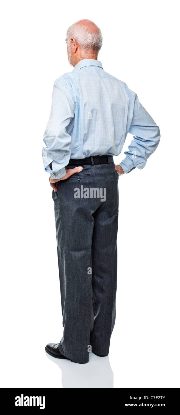 Old man standing isolated back hi-res stock photography and images - Alamy