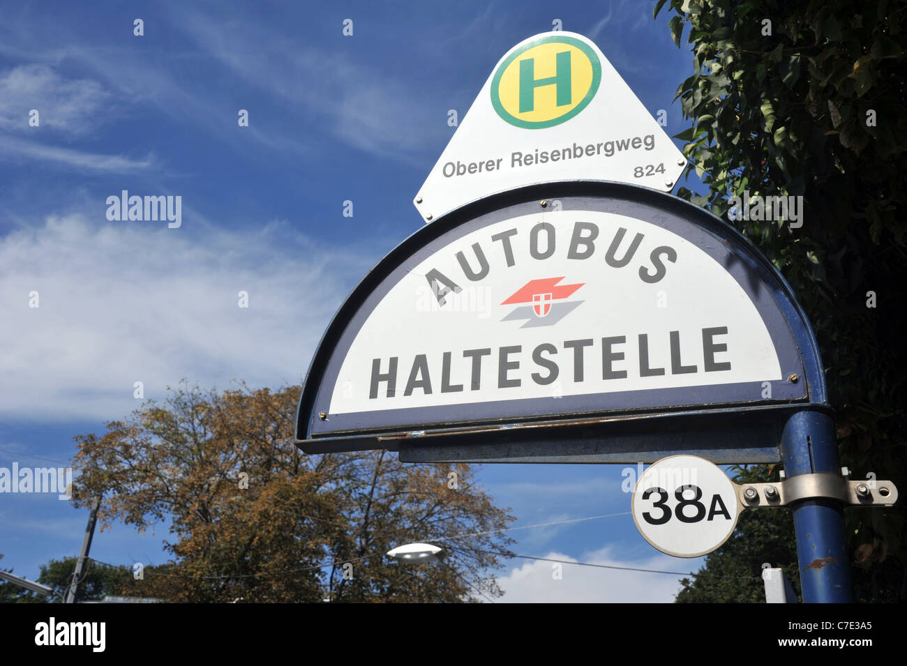 Tourist Bus sign, Vienna, Austria Stock Photo - Alamy