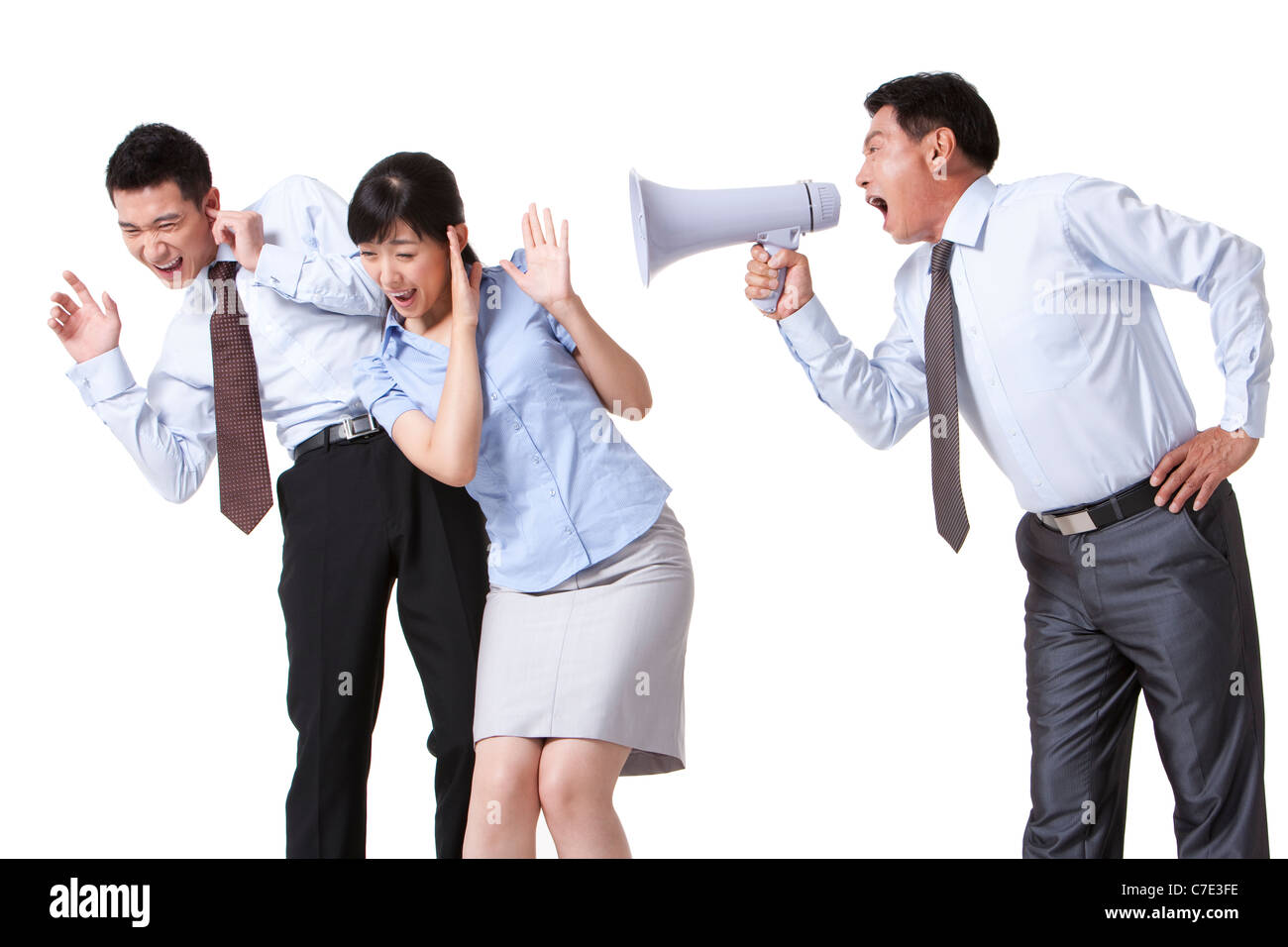 Businessman Yelling at Colleague Stock Photo - Alamy