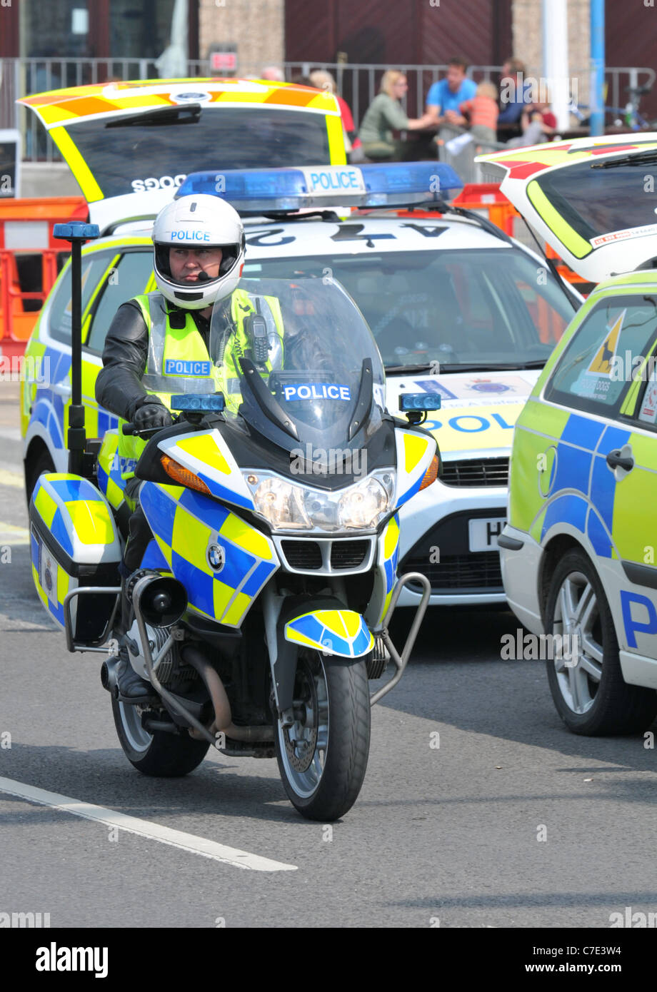 Police officer, motorcycle police officer on duty, Britain, UK Stock ...