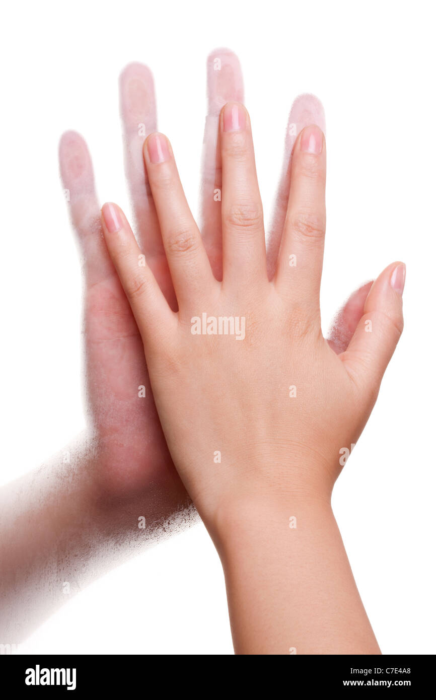 Hands pushing through hi-res stock photography and images - Alamy