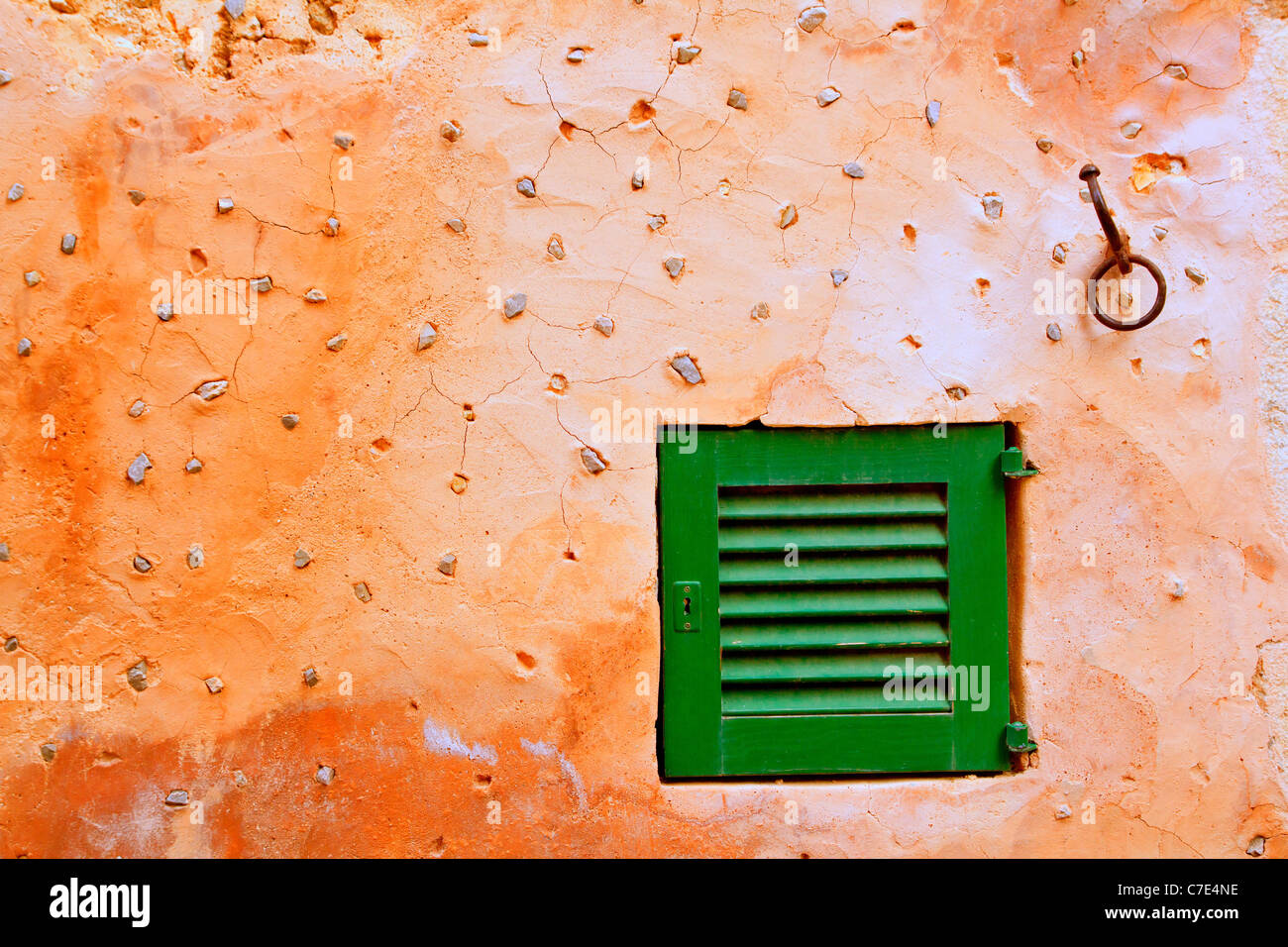 Majorca traditional wood windows mallorquina shutters from Spain Stock ...