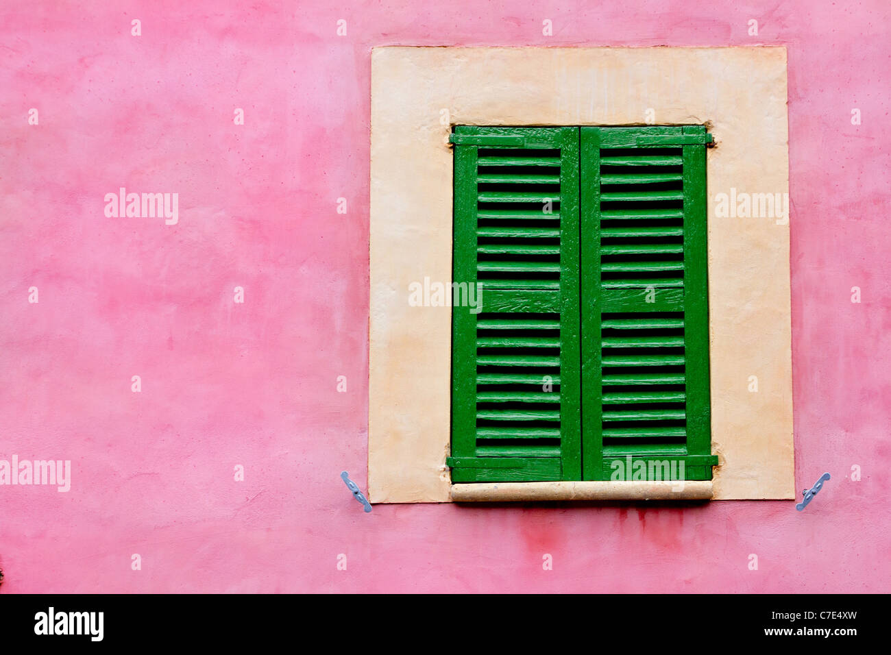 Majorca traditional wood windows mallorquina shutters from Spain Stock ...
