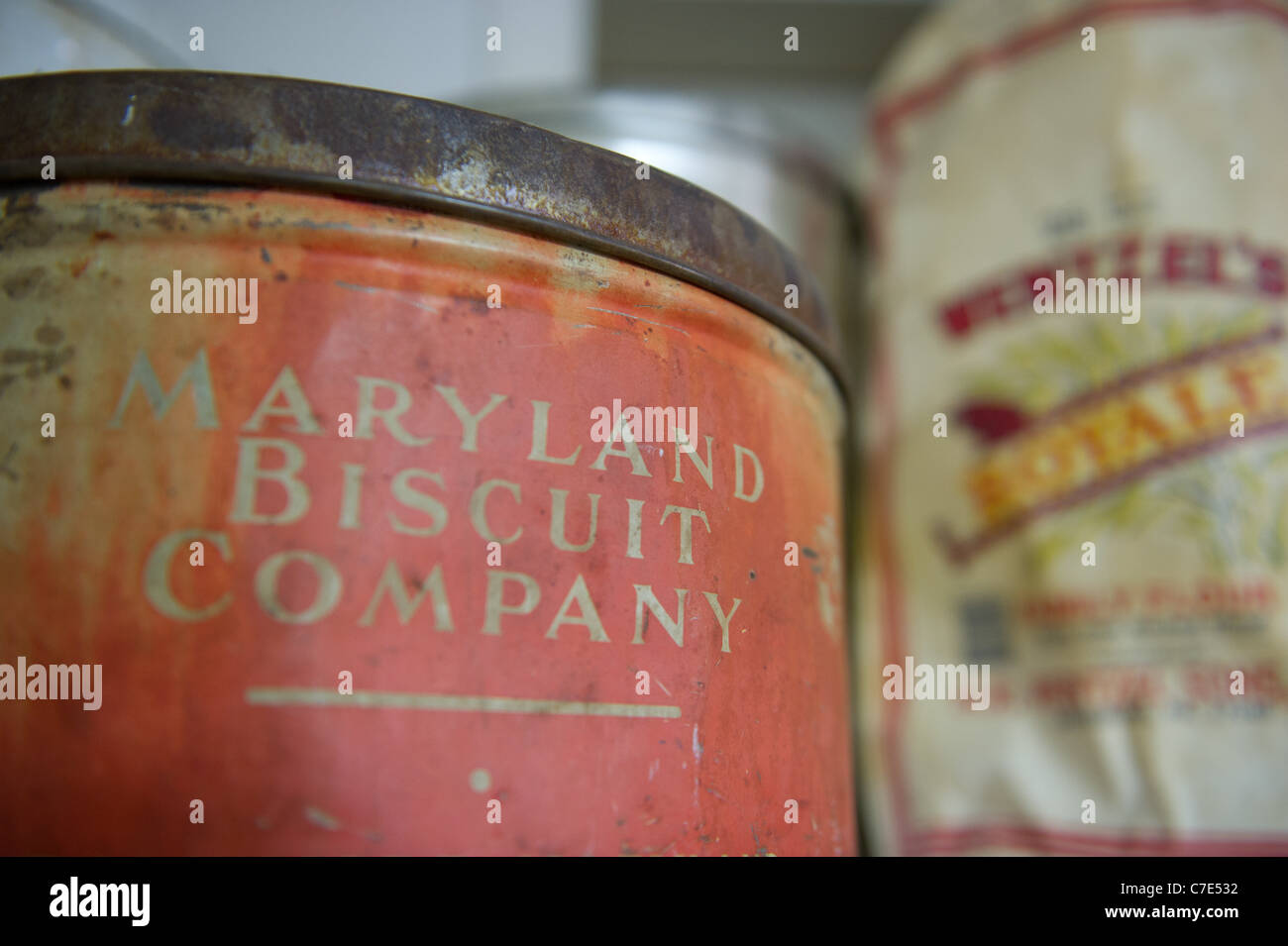 Antique container for making beaten biscuits Stock Photo - Alamy