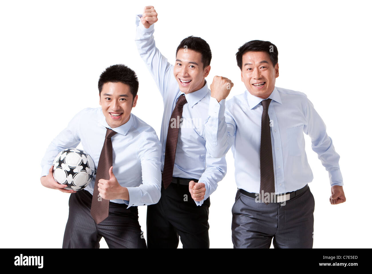 Portrait of Business Colleagues Cheering Stock Photo - Alamy