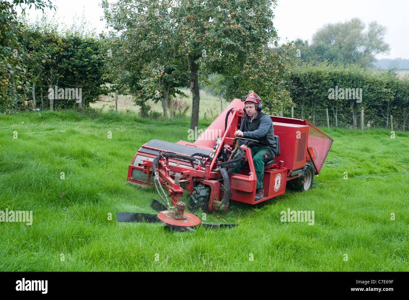 Self propelled cider apple harvester Stock Photo - Alamy