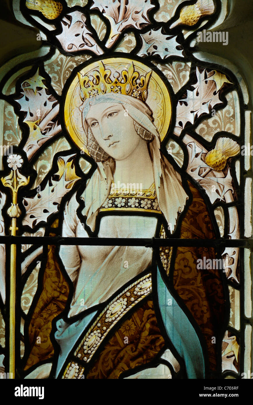 Stained glass window at St John The Baptist church, North End ...