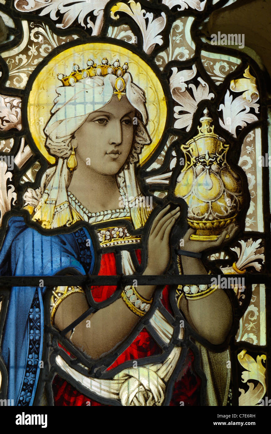 Stained glass window at St John The Baptist church, North End ...