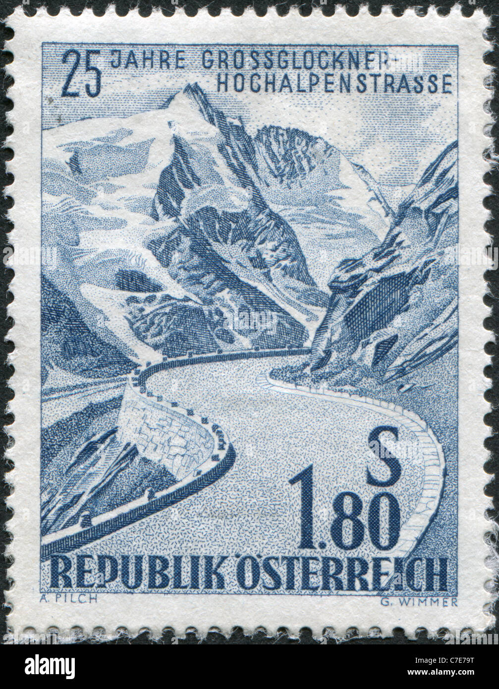 AUSTRIA - 1960: A stamp printed in Austria, devoted to 25th anniversary ...
