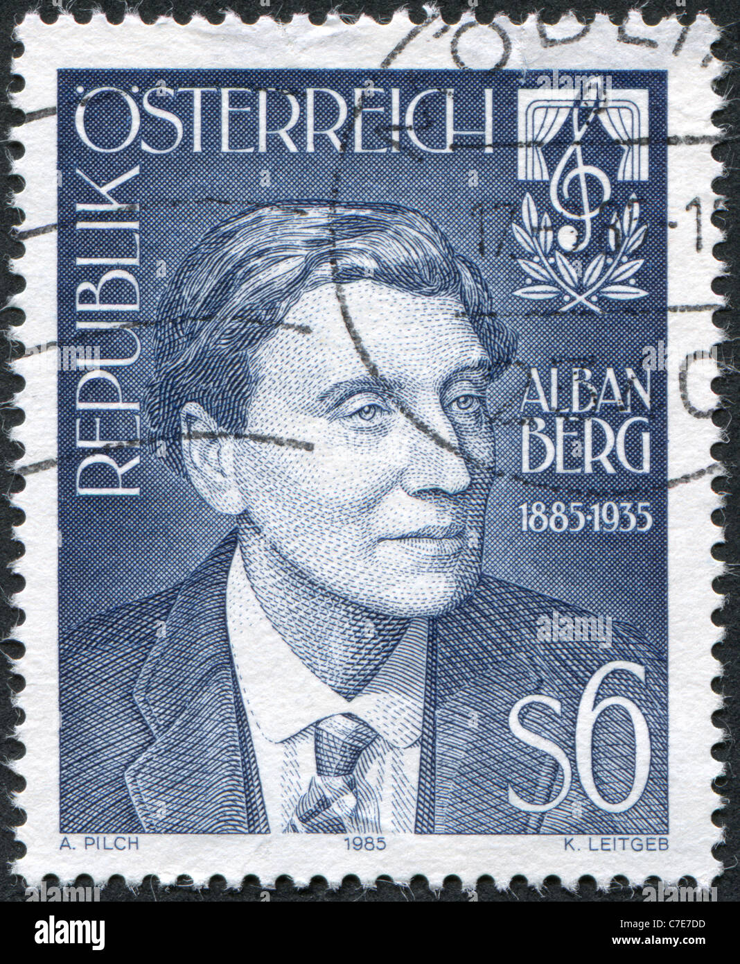 AUSTRIA - 1985: A stamp printed in Austria, is dedicated to the 100th ...