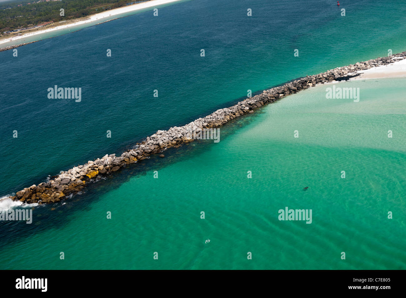 Aerial view of St. Andrews Bay and the Gulf of Mexico in Panama City ...
