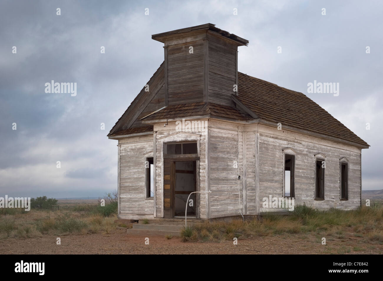 An old abandoned church in the mostly abandoned Taiban, New Mexico ...