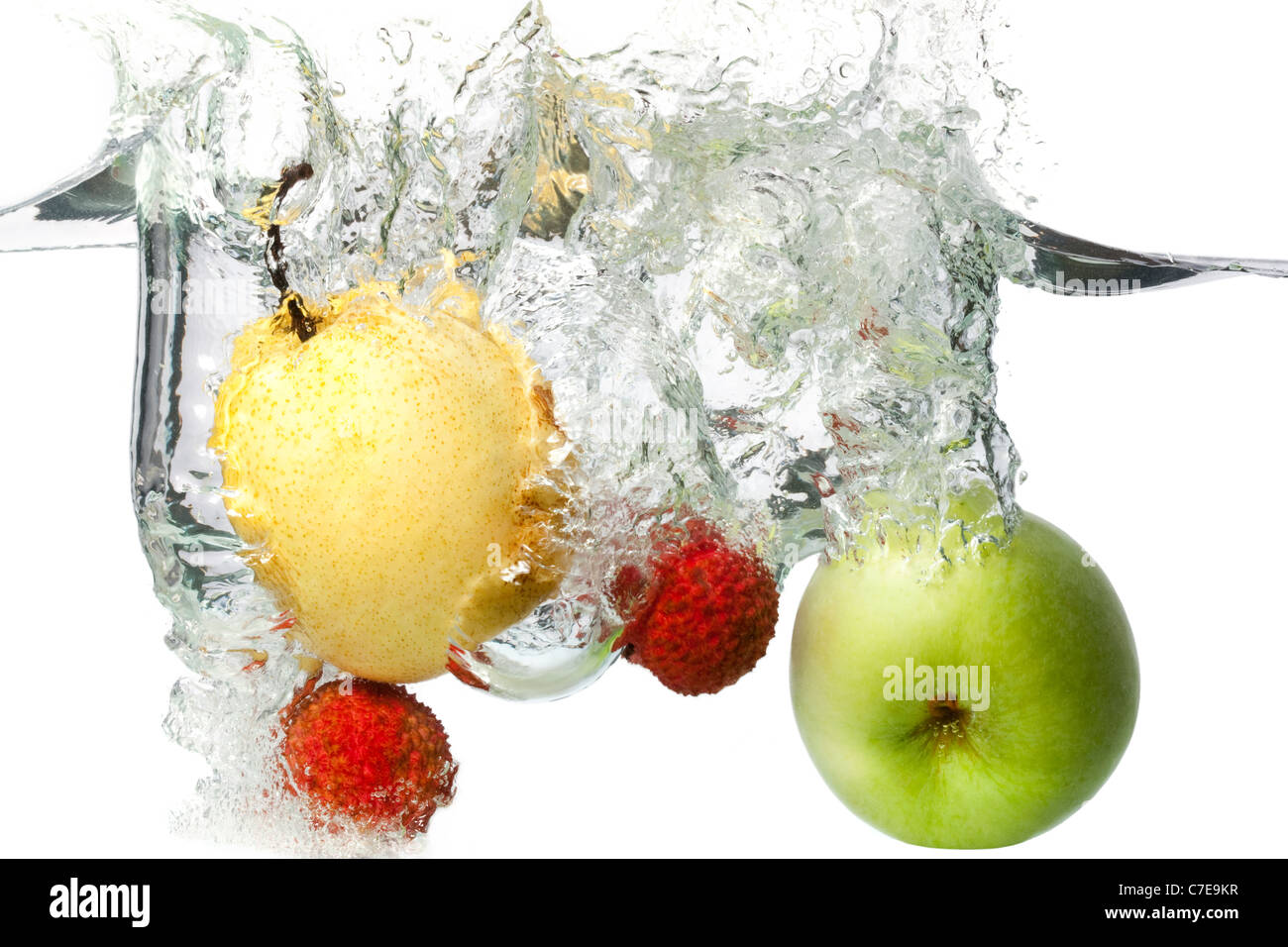 Fruit Splashing in Water Stock Photo - Alamy