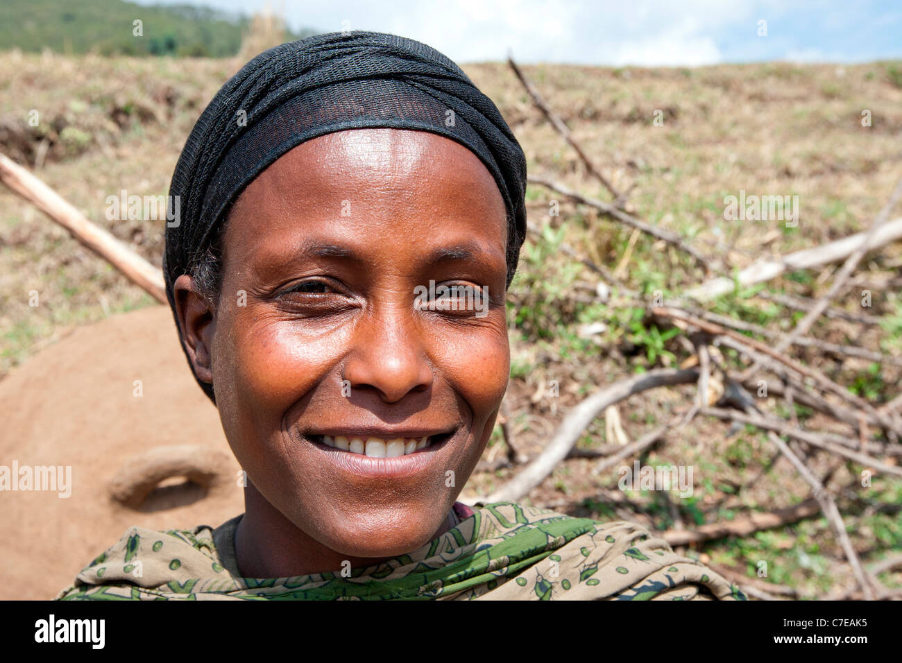 Portrait of a local lady at Sulula market near Dessie in Northern ...