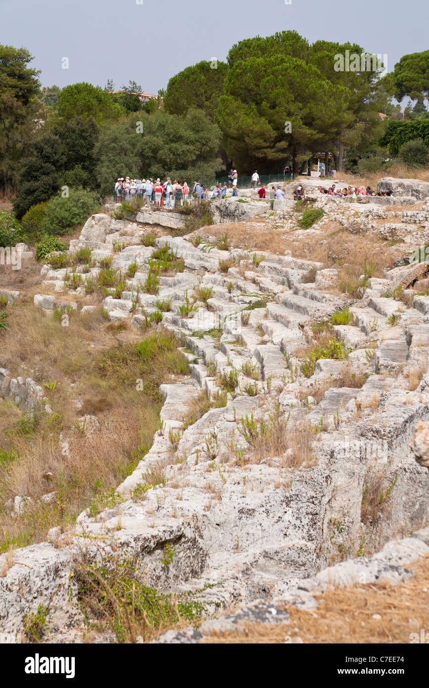 Roman Amphitheatre, Neapolis Archaeological Park, Syracuse, Sicily ...