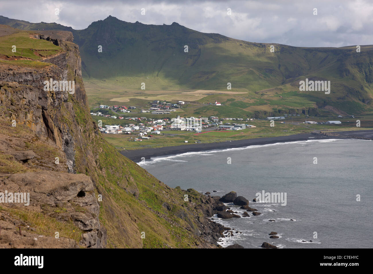 The town Vik in Myrdalur, Iceland Stock Photo - Alamy