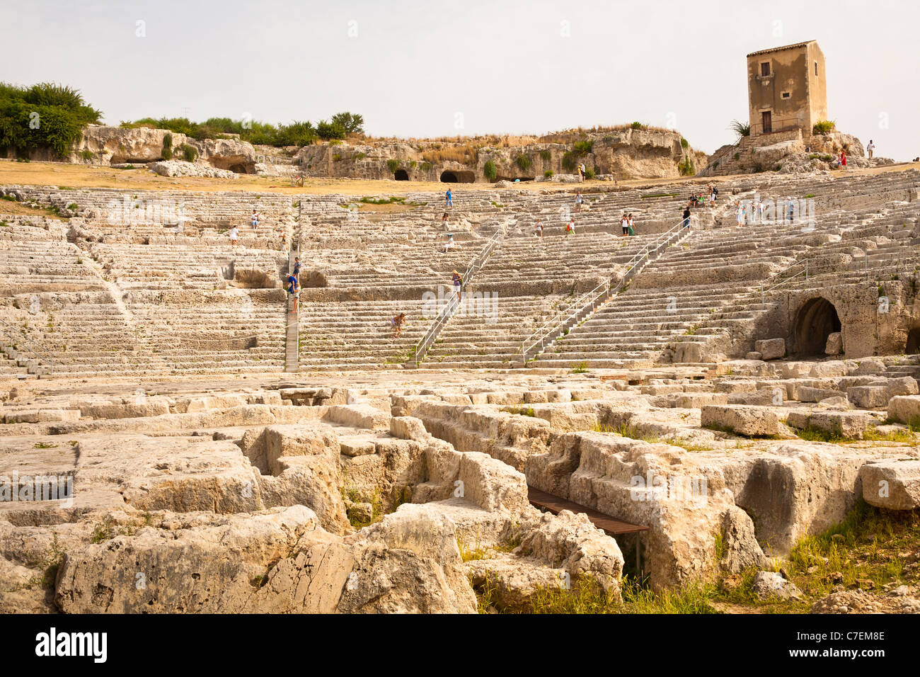 Greek Amphitheatre, Neapolis Archaeological Park, Syracuse, Sicily ...