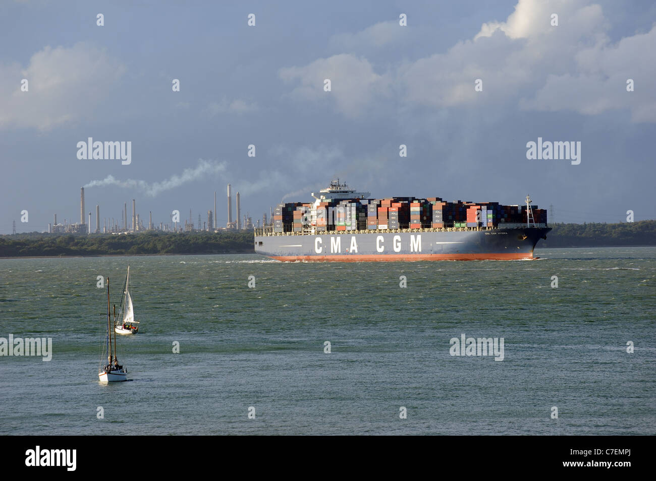 CMA CGM Hydra container carrier ship underway on The Solent southern ...