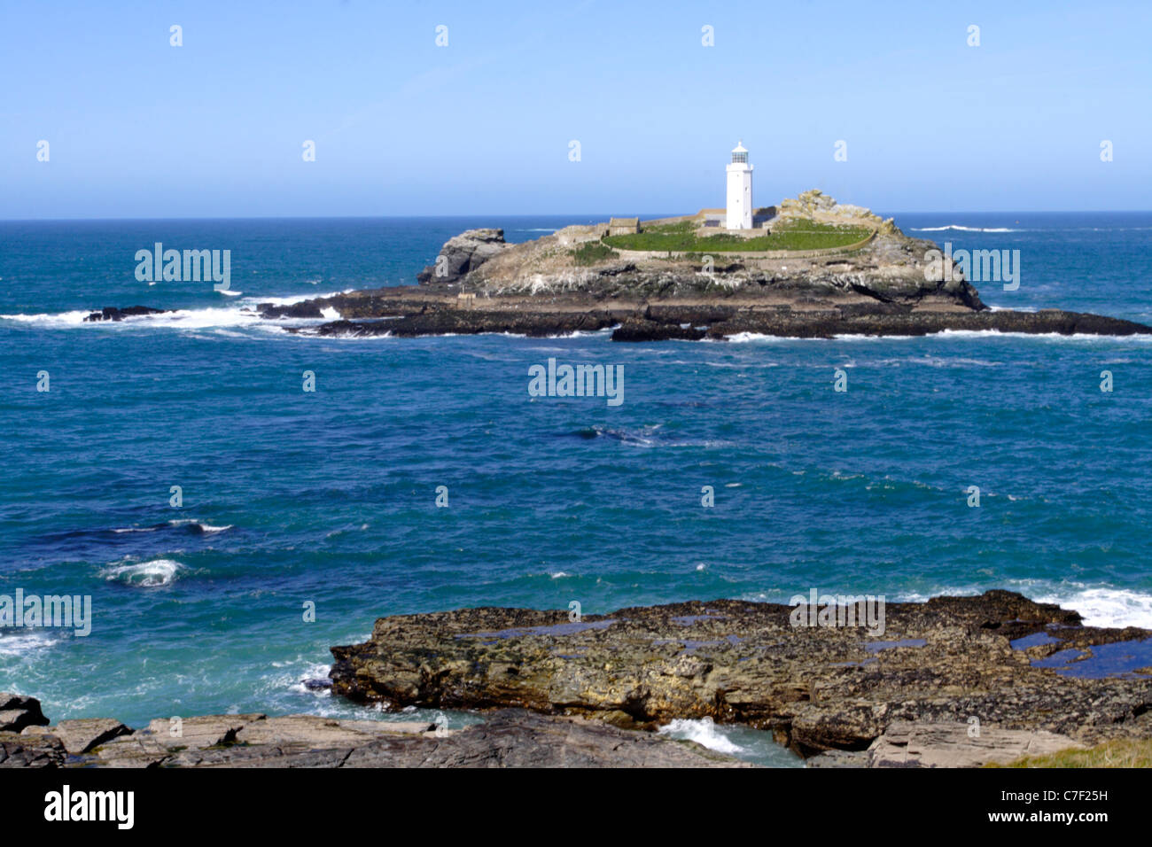 Godrevy Lighthouse Cornwall England Stock Photo - Alamy