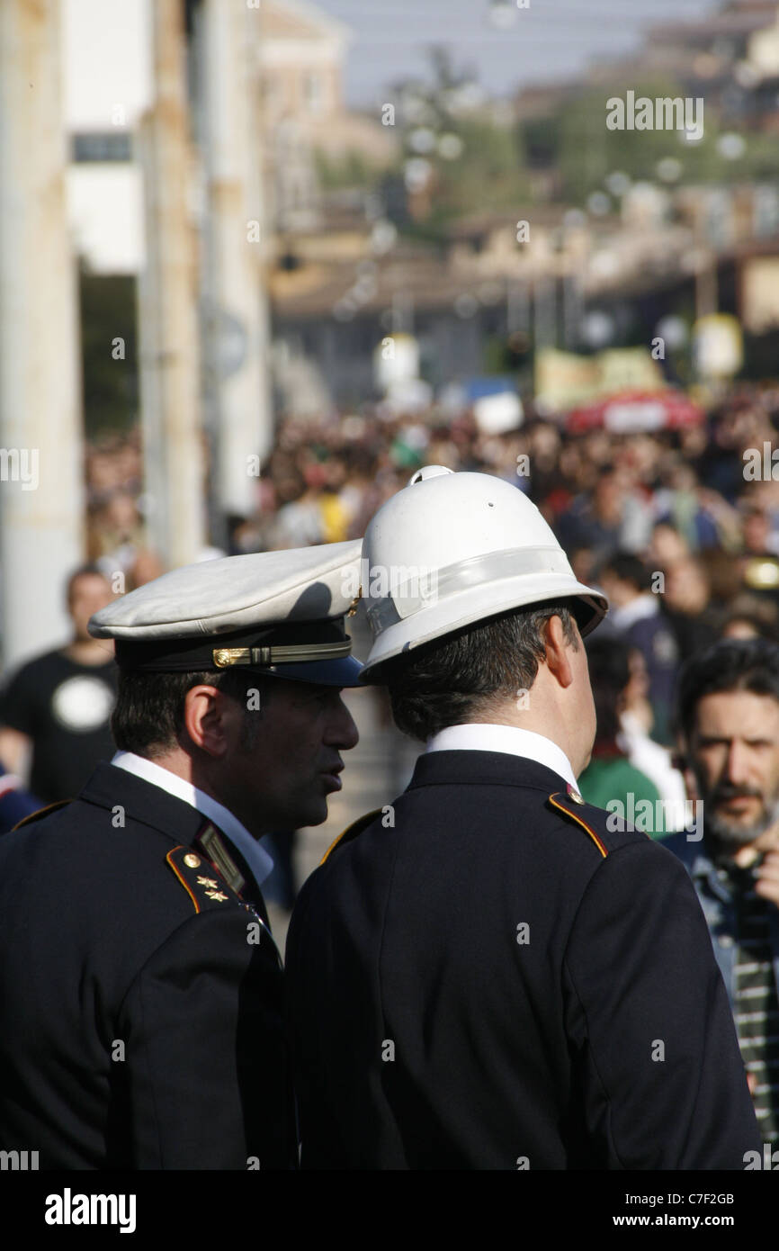 Local traffic police in street road in italy Stock Photo - Alamy