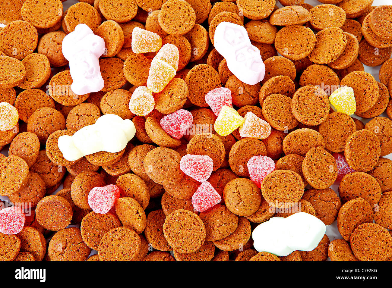 background of typical dutch sweets: pepernoten (ginger nuts) for a ...