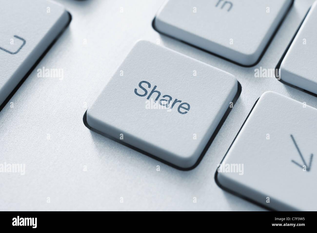 Share button on the keyboard. Toned Image Stock Photo - Alamy