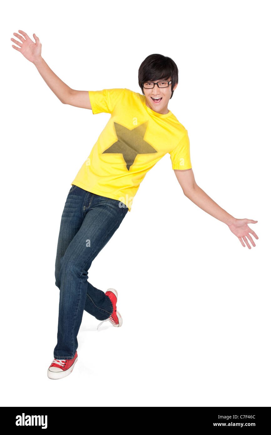 Young Man Dancing Stock Photo - Alamy