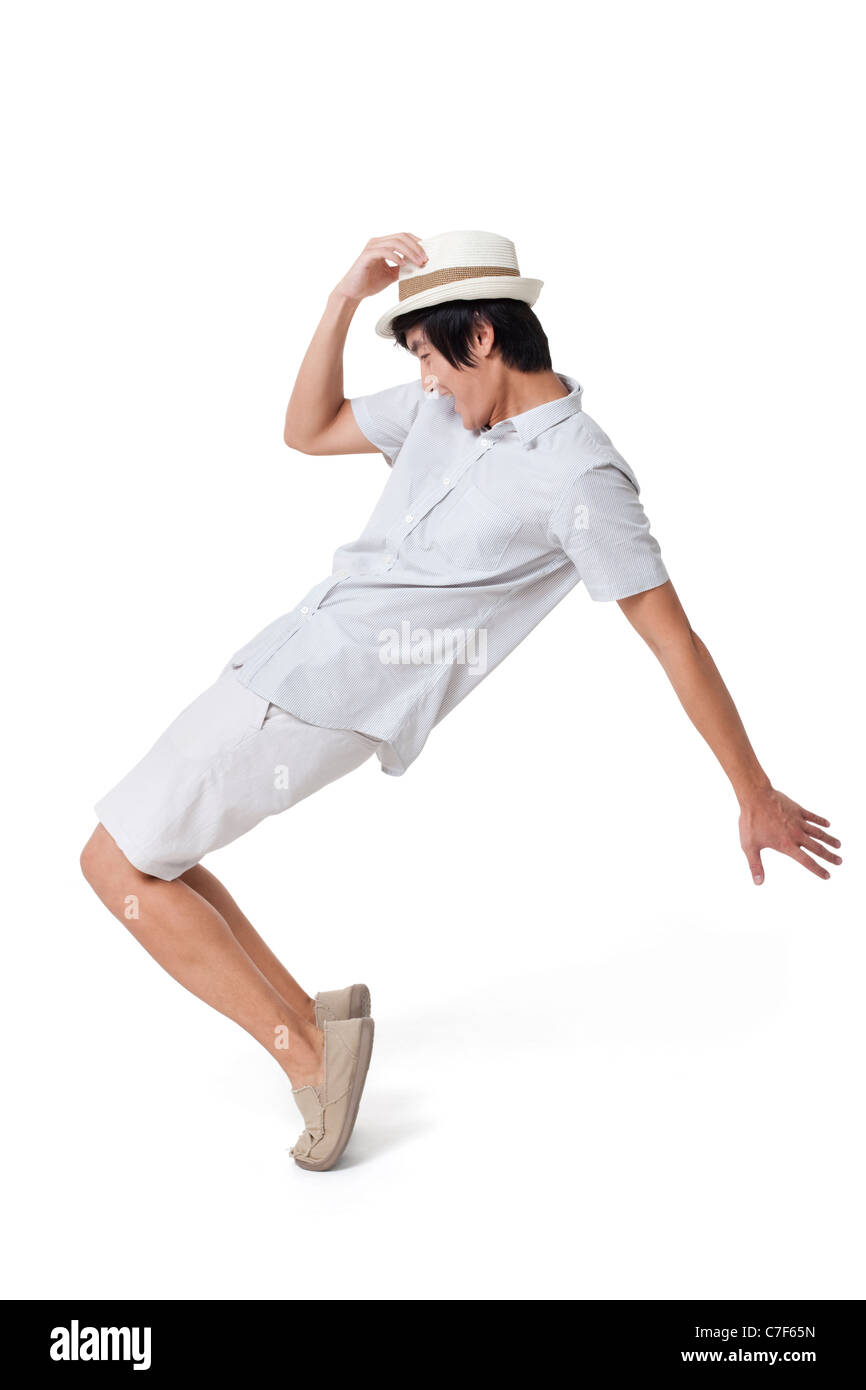 Young Man Standing on Tiptoes Stock Photo - Alamy