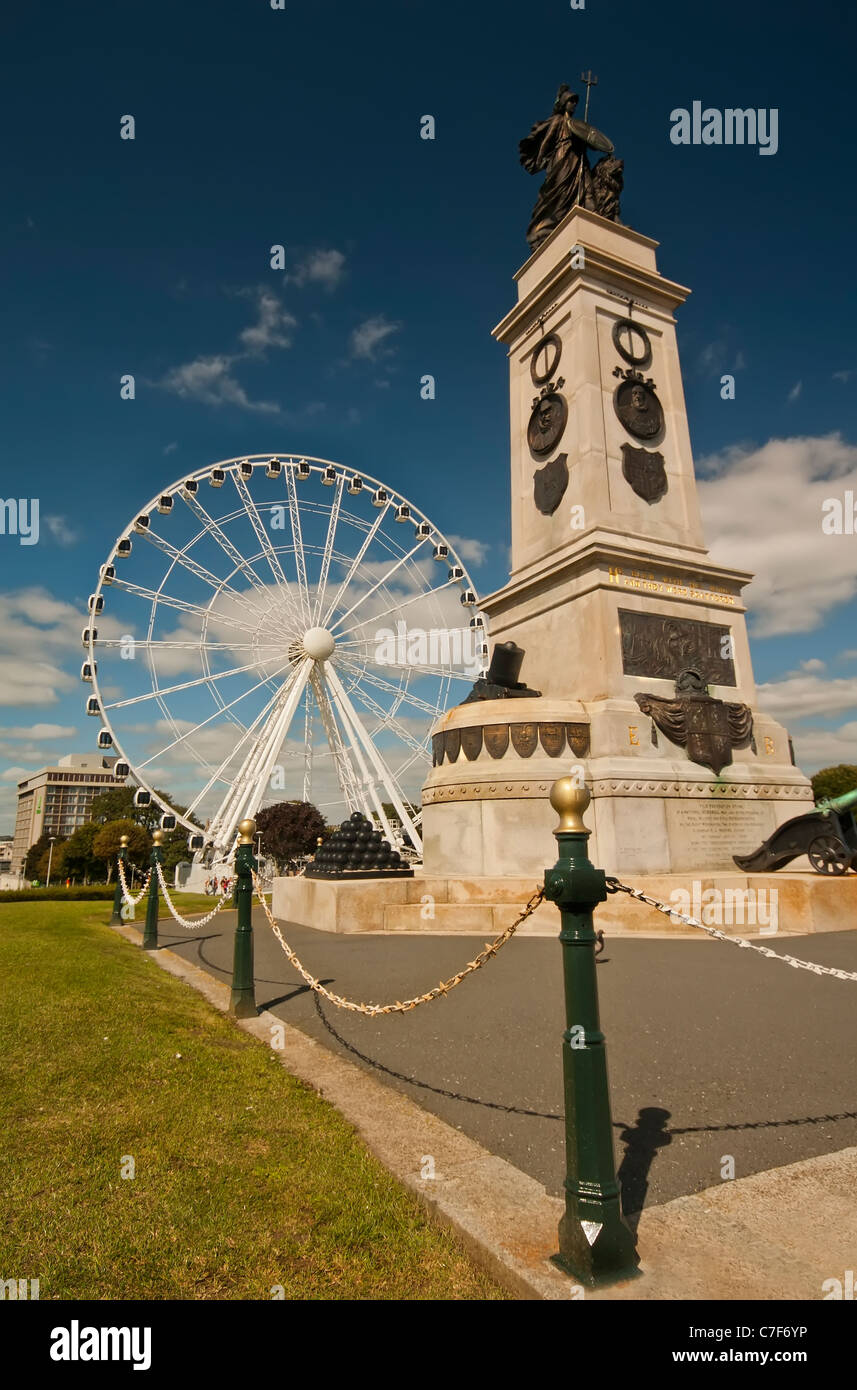 Plymouth Hoe war memorial with The Plymouth Eye behind.National Armada ...
