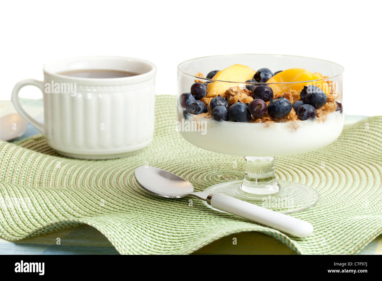 Healthy Snack Of Fresh Fruit And Yogurt Stock Photo - Alamy