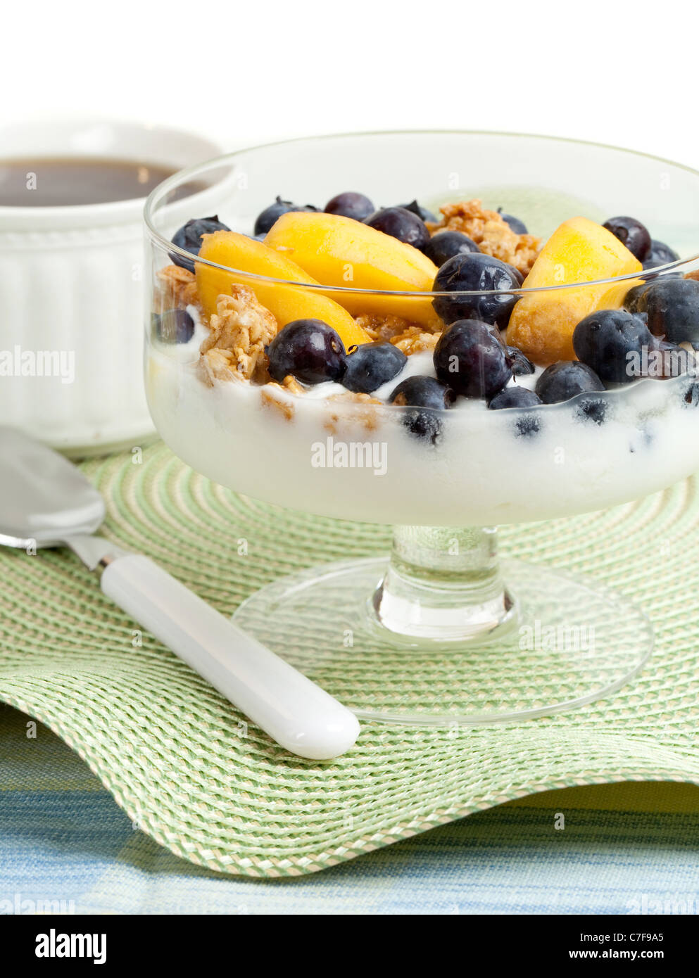 Healthy Snack Of Fresh Fruit And Yogurt Stock Photo - Alamy