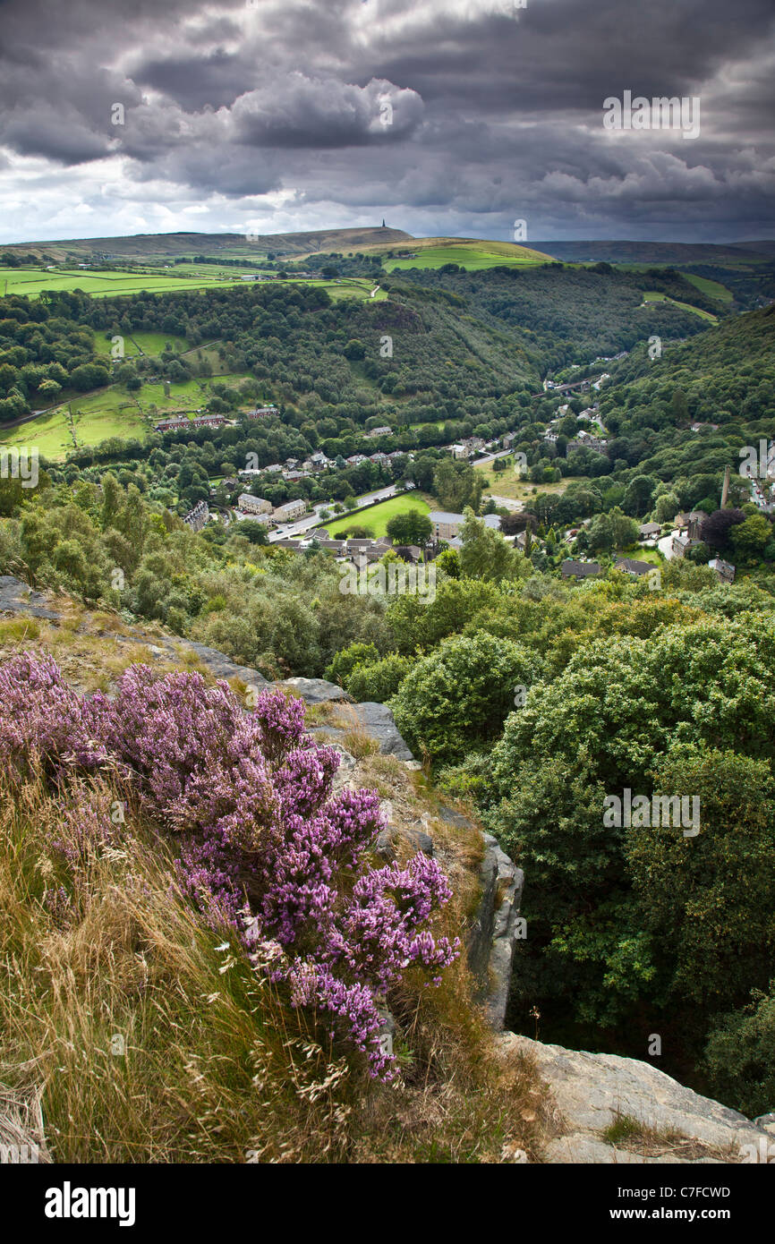 Hebden Bridge and Mytholm from Heptonstall, Calderdale, West Yorkshire ...