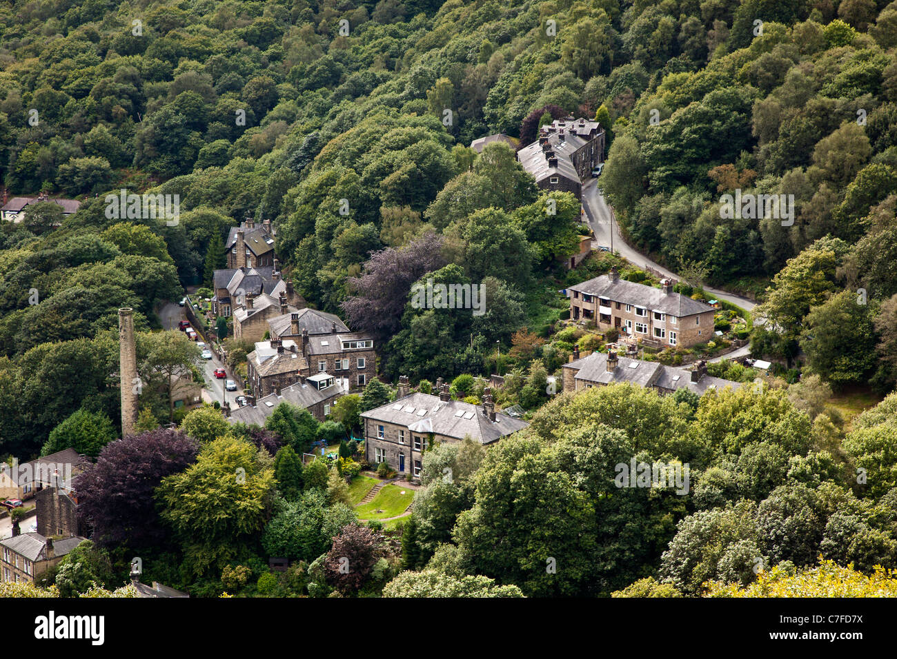 Mytholm from Heptonstall, Calderdale, West Yorkshire Stock Photo - Alamy