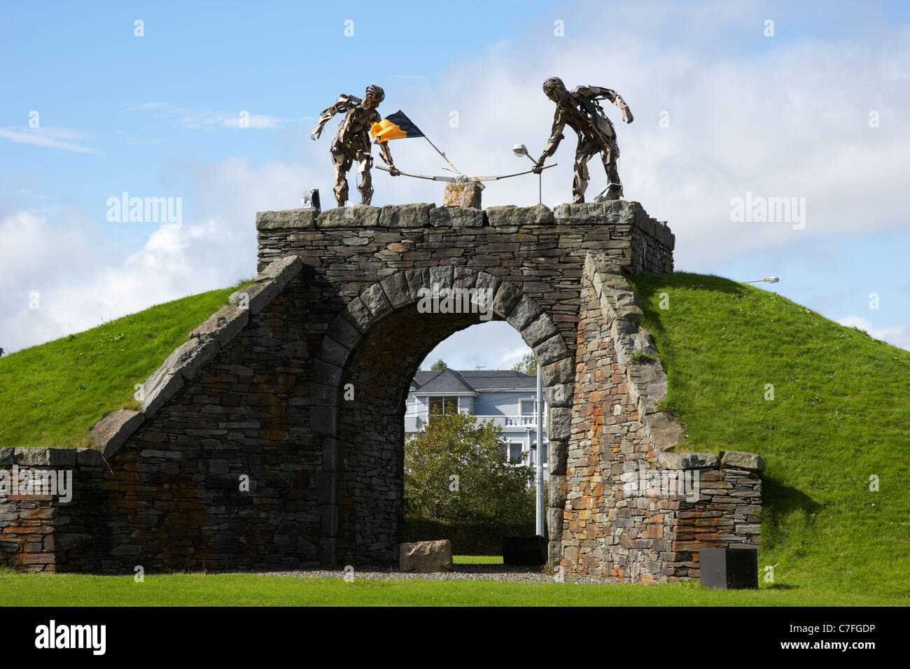 the workers monument on the dry arch roundabout in letterkenny county ...