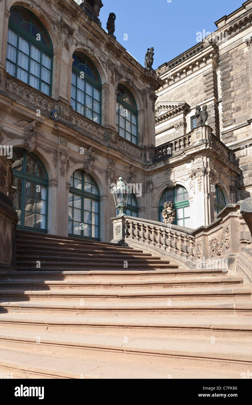 Stairs on the east side of the Zwinger palace leading towards the nymph ...