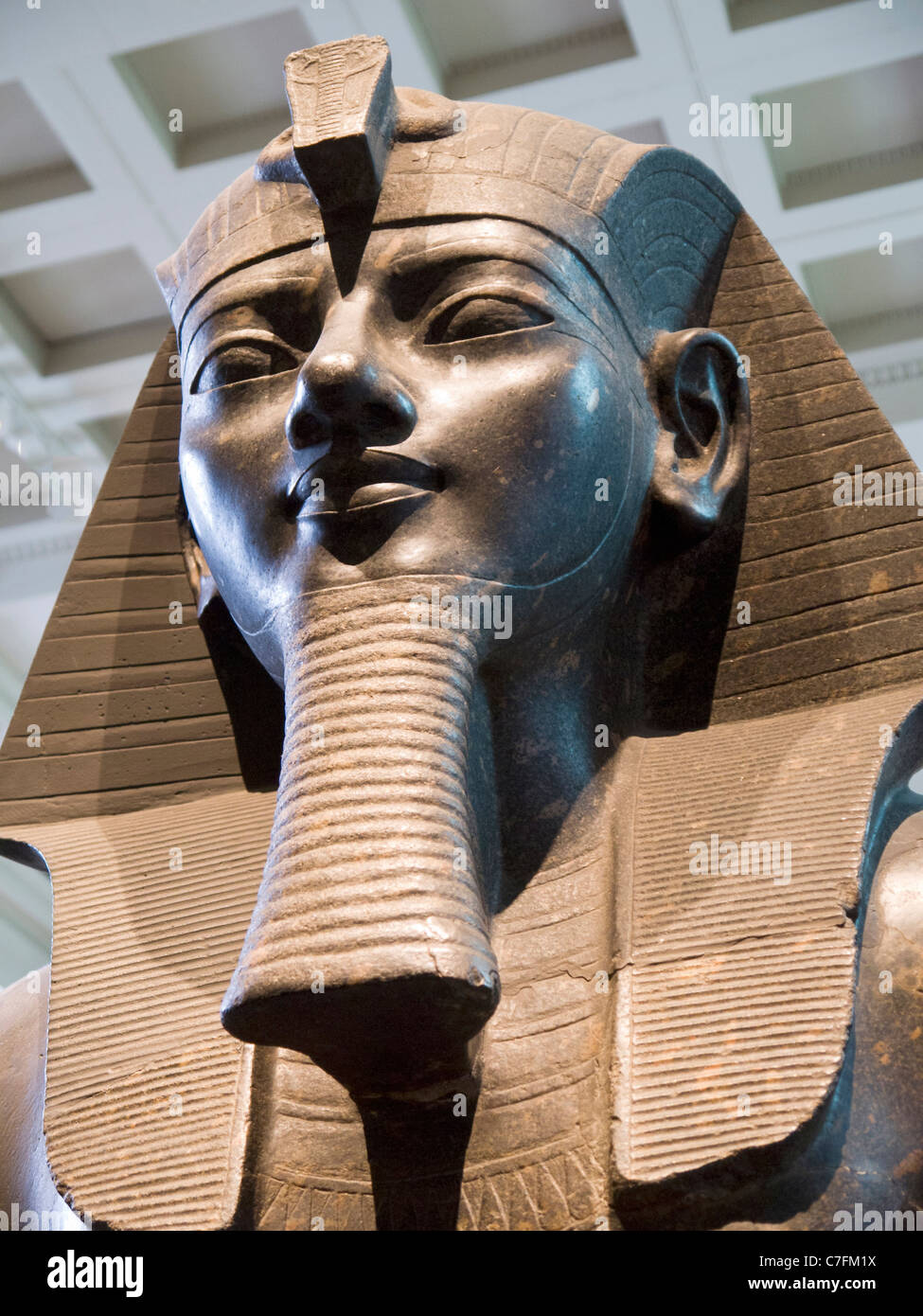 Statue of Egyptian Pharaoh in the British Museum in London England ...